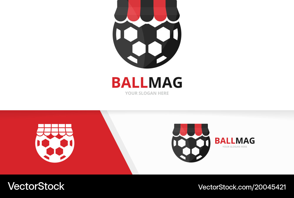 Soccer and shop logo combination ball Royalty Free Vector