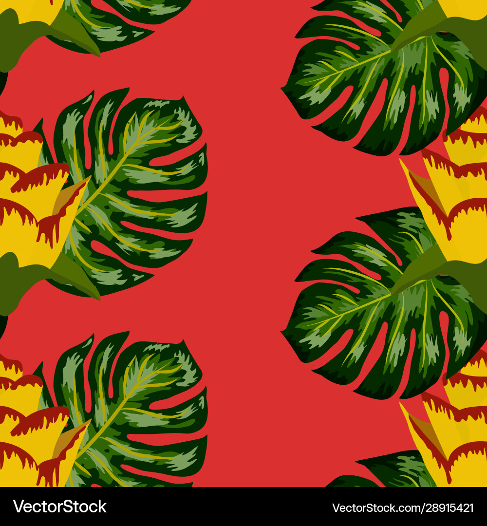 Summer seamless tropical pattern with bright Vector Image