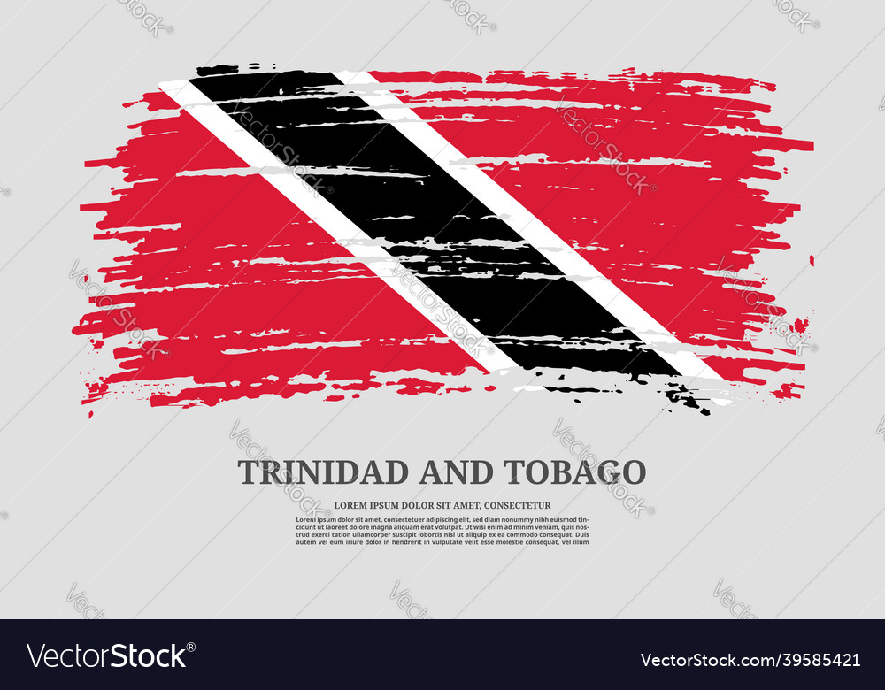 Trinidad and tobago flag with brush stroke effect Vector Image