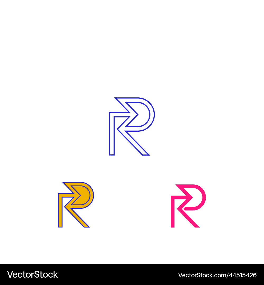 Alphabet letters initials logo rr r and p Vector Image