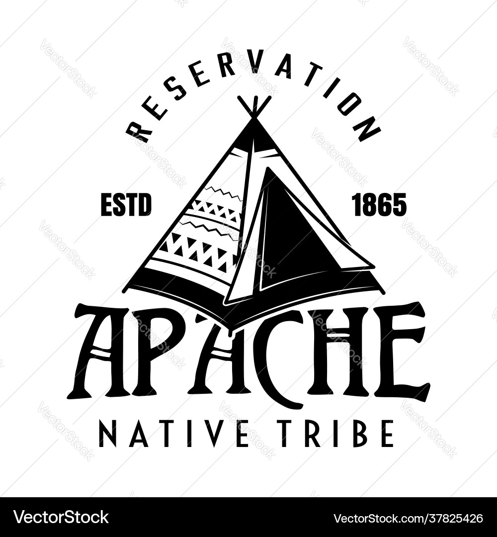 Apache tribe vintage emblem label badge o Vector Image