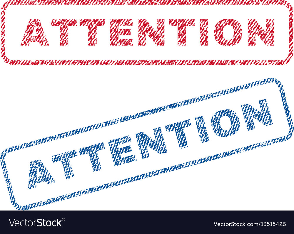 Attention textile stamps Royalty Free Vector Image