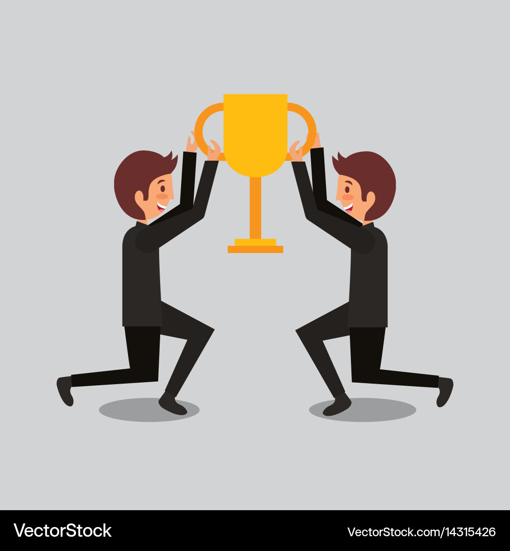 Businesspeople teamwork avatars characters icon Vector Image