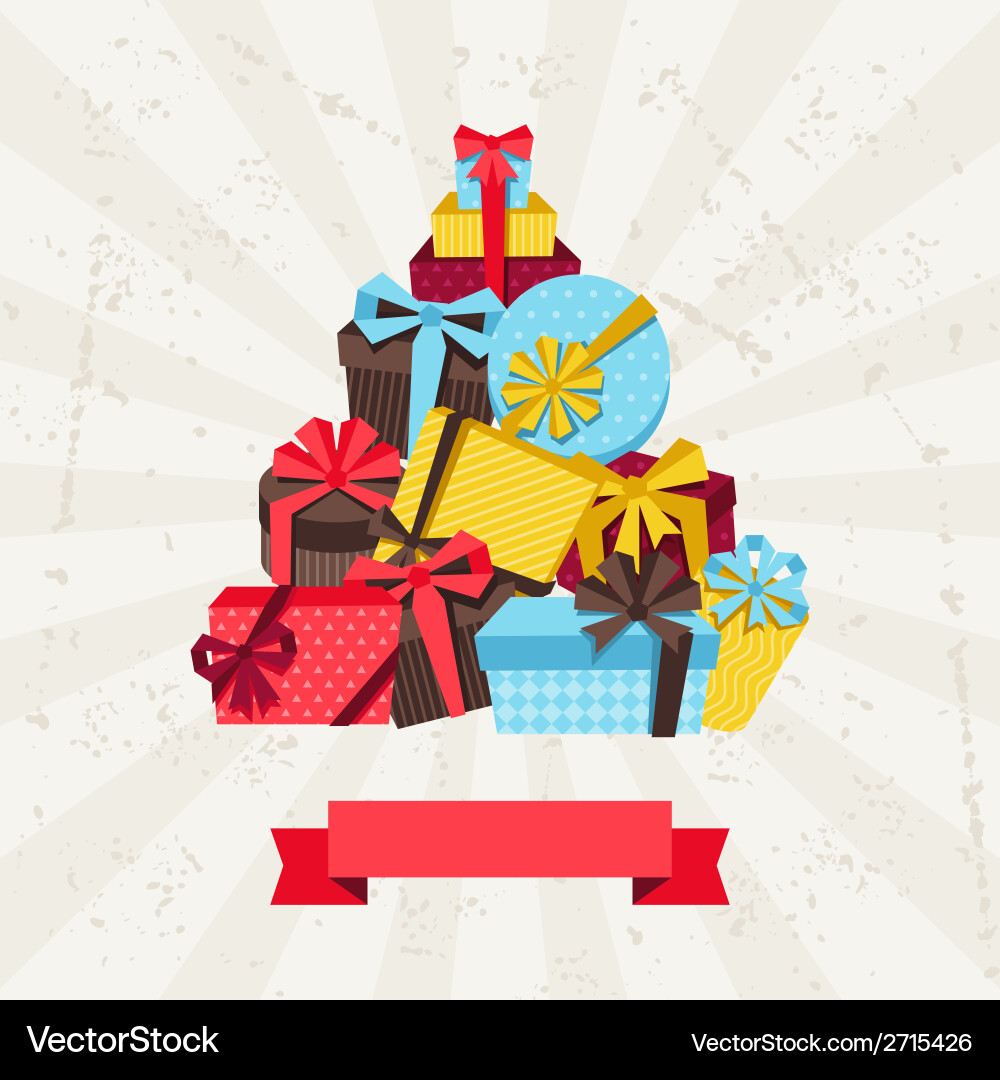 Celebration background or card with colorful gift Vector Image