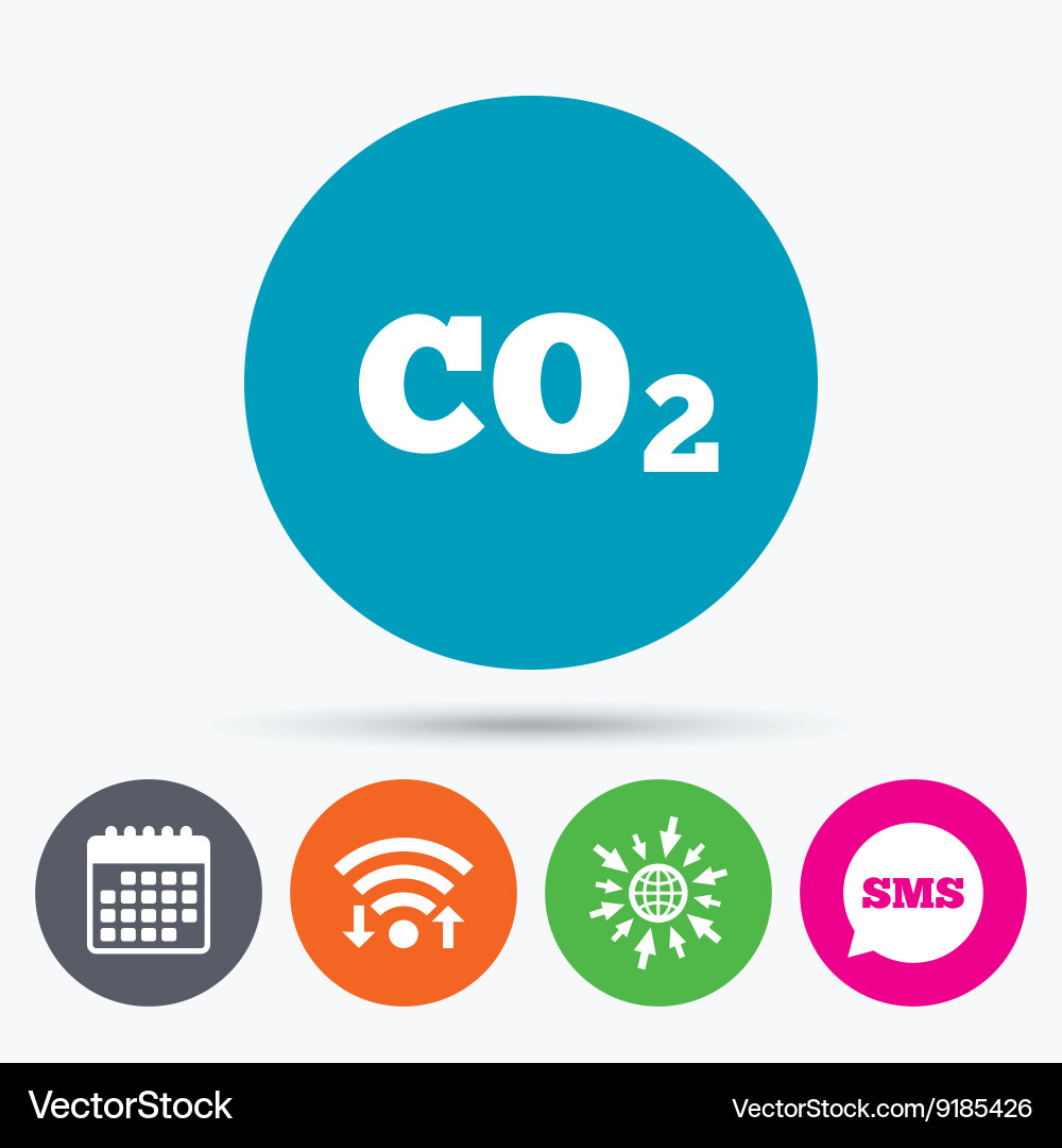 Co2 carbon dioxide formula sign icon chemistry Vector Image