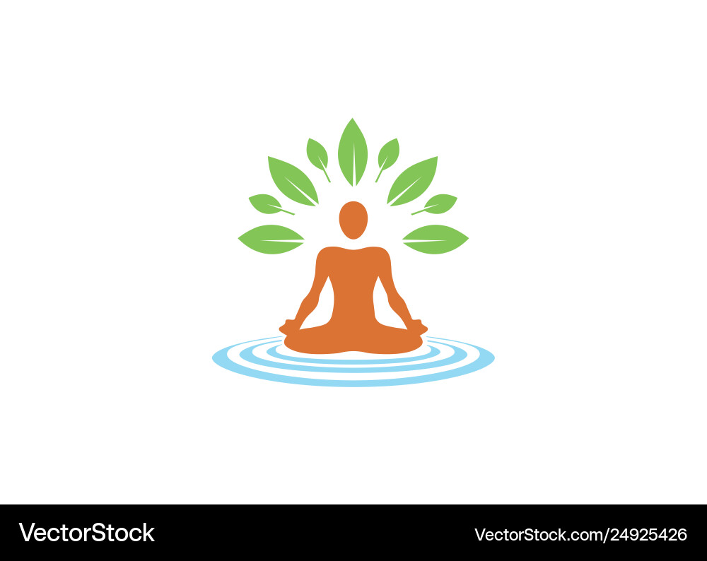 Creative person lotus logo Royalty Free Vector Image