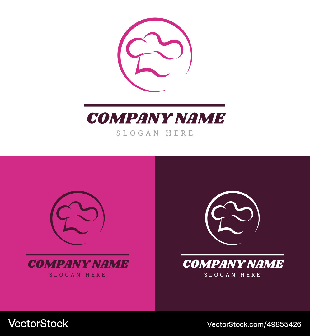 Food chef restaurant logo design template chef Vector Image