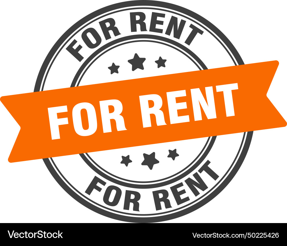 For rent stamp label on transparent Royalty Free Vector