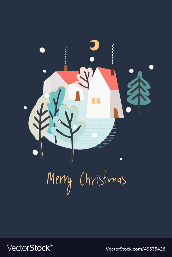 Merry christmas greeting card minimalistic design Vector Image
