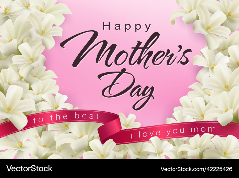 Mothers day flowers template Royalty Free Vector Image