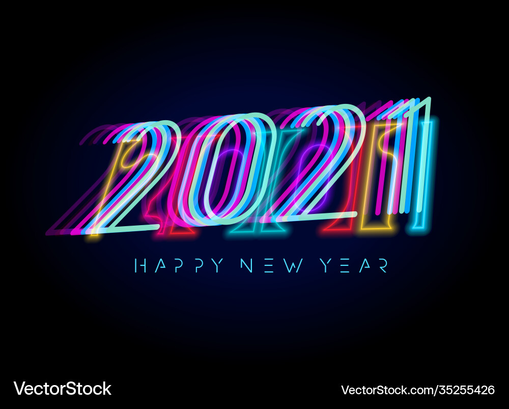 New year 2021 numbers for digital display design Vector Image