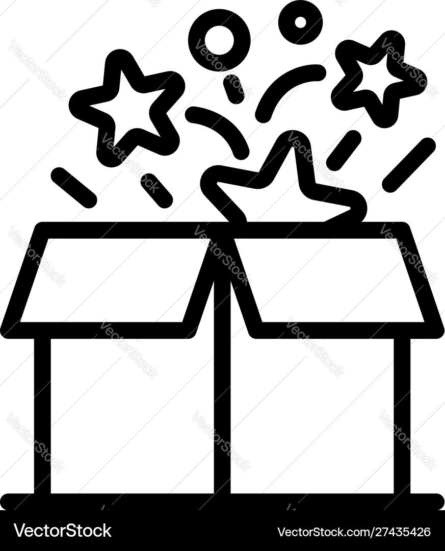 Open award box icon outline style Royalty Free Vector Image