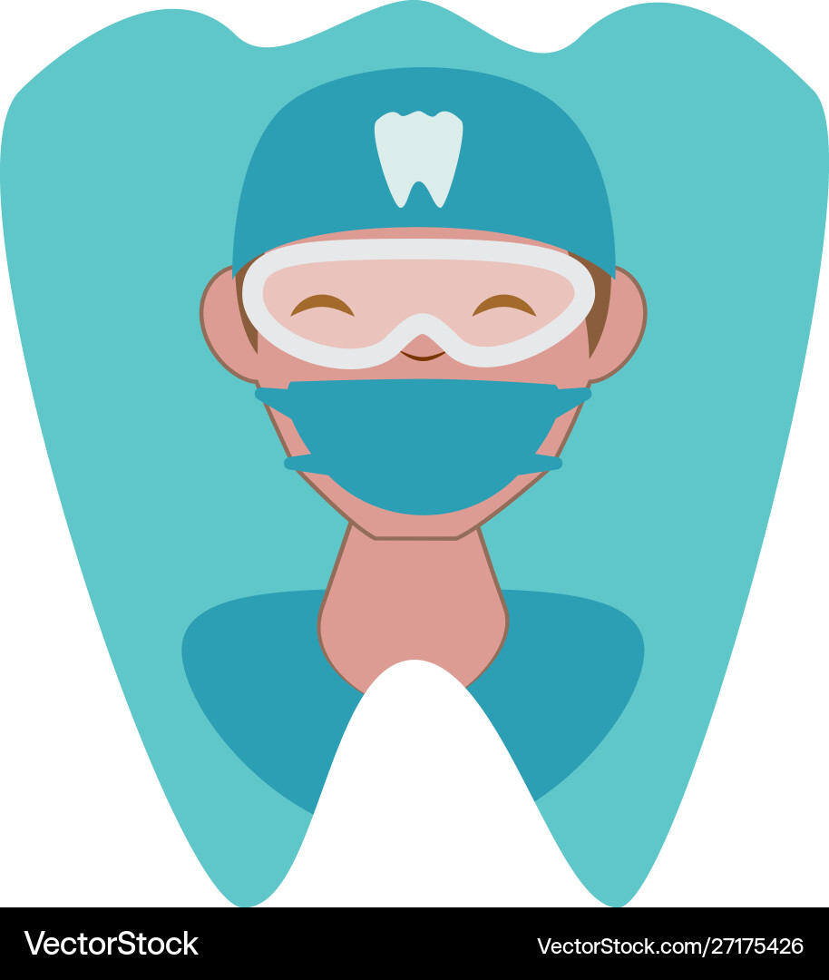 Professional dentist in tooth avatar character Vector Image