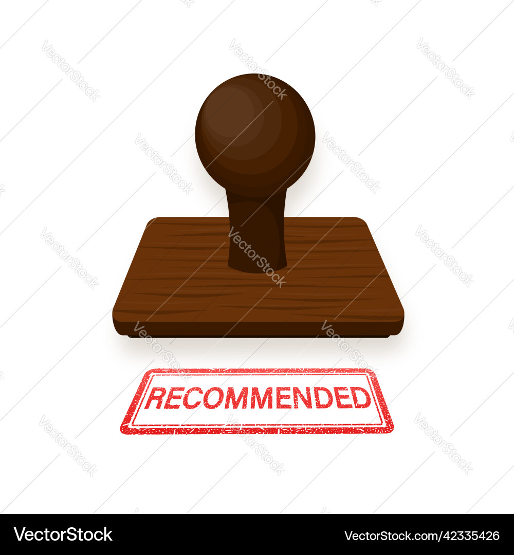 Red recommended stamp isolated on white background