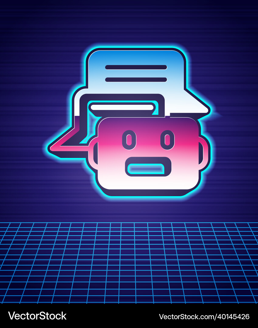 Retro style chat bot icon isolated futuristic Vector Image