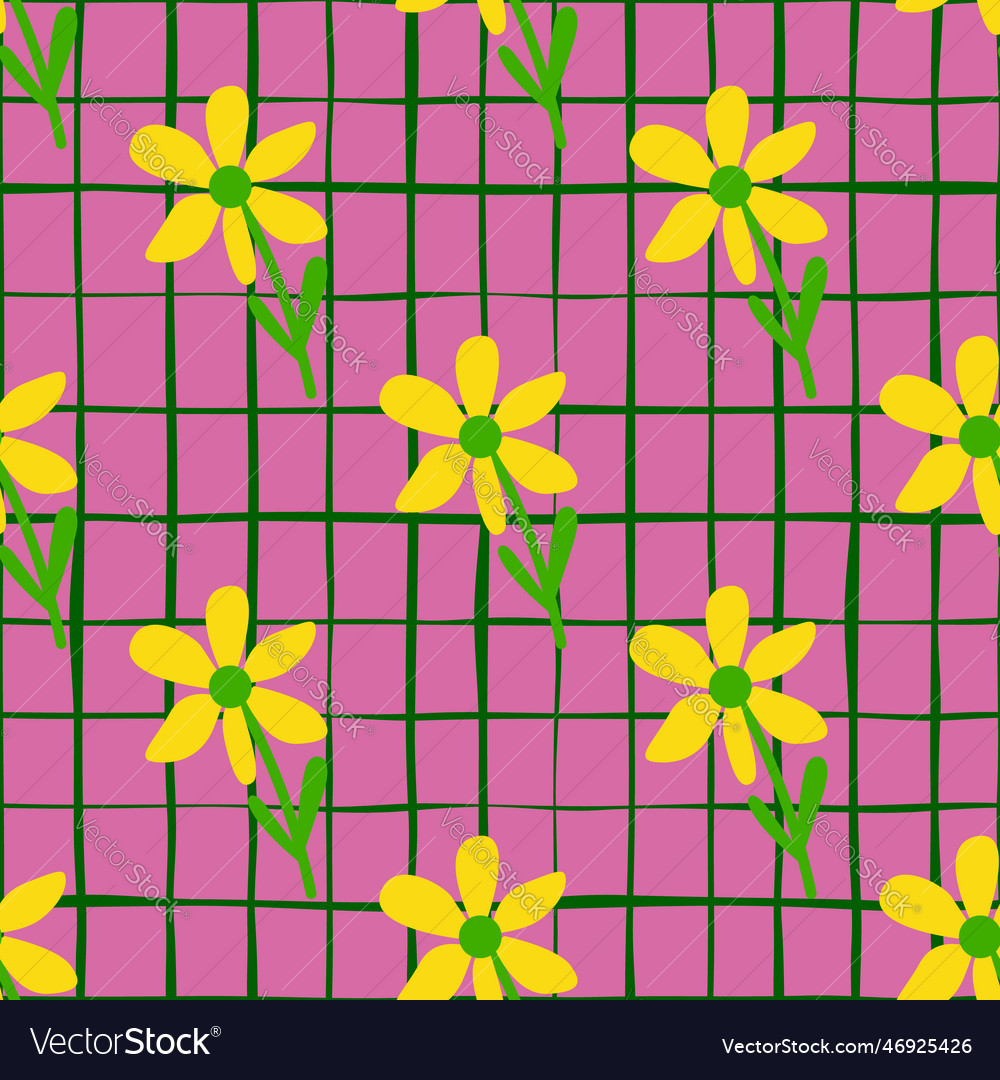 Stylized tropical simple flower seamless pattern Vector Image