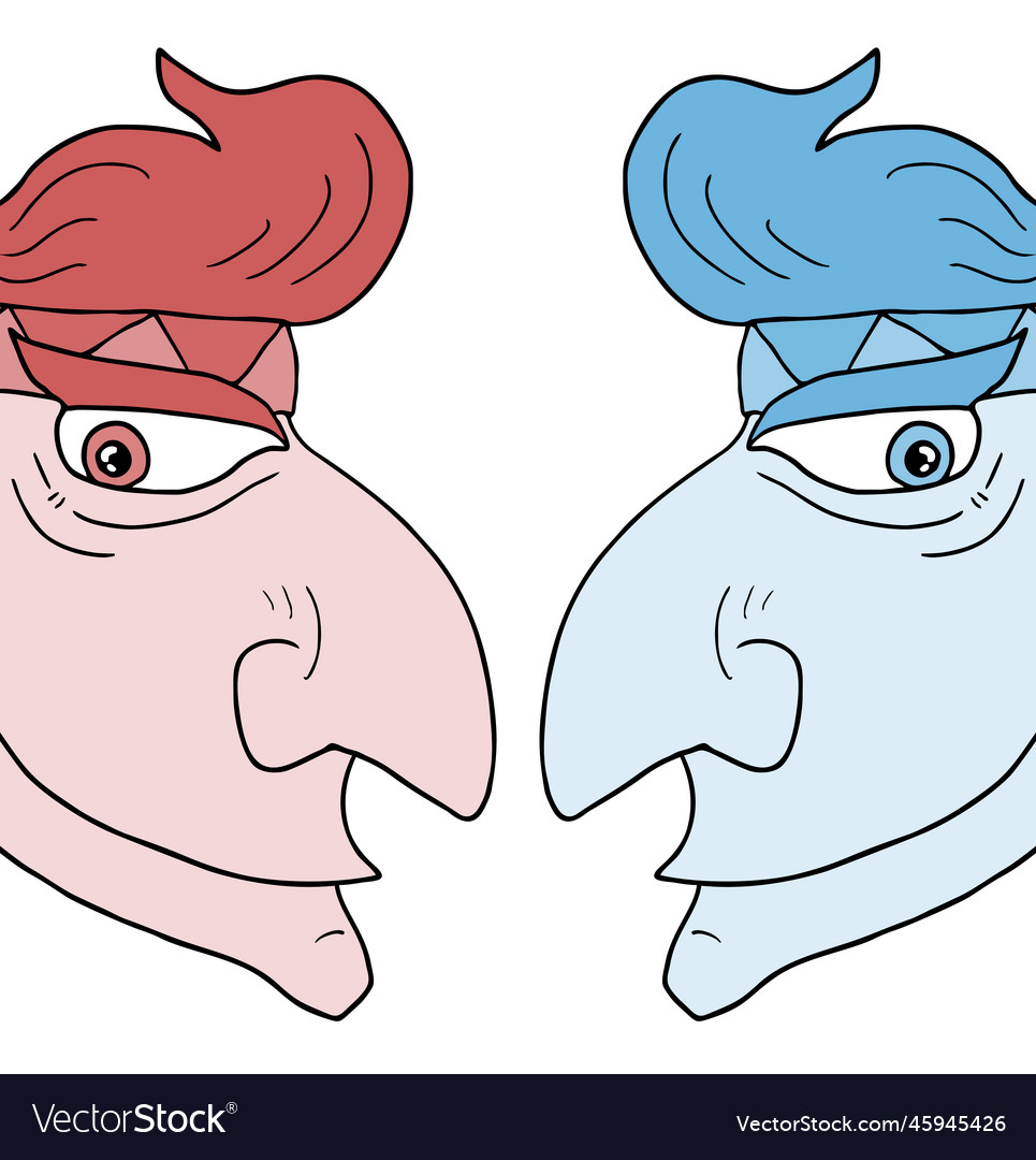 Two faces Royalty Free Vector Image - VectorStock