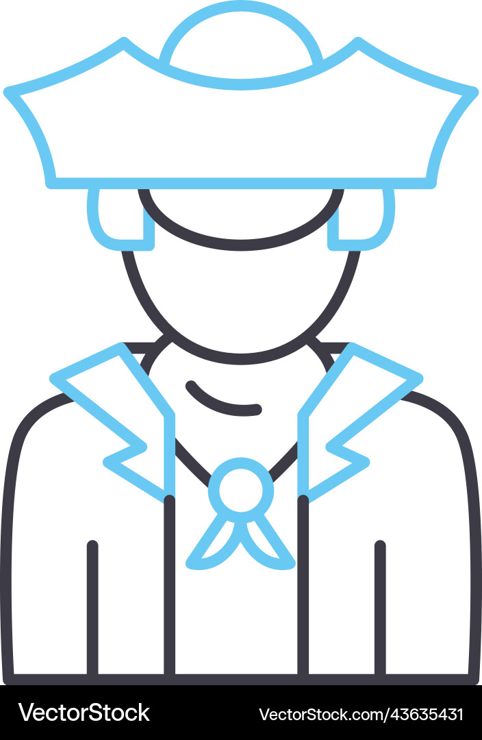 Captain line icon outline symbol Royalty Free Vector Image