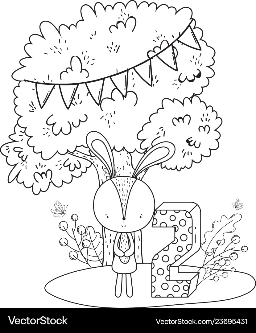 Cute little rabbit with balloons helium Royalty Free Vector