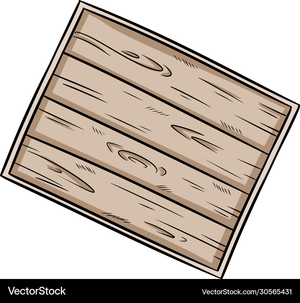 Decorative old wooden rustic tray doodle top view Vector Image