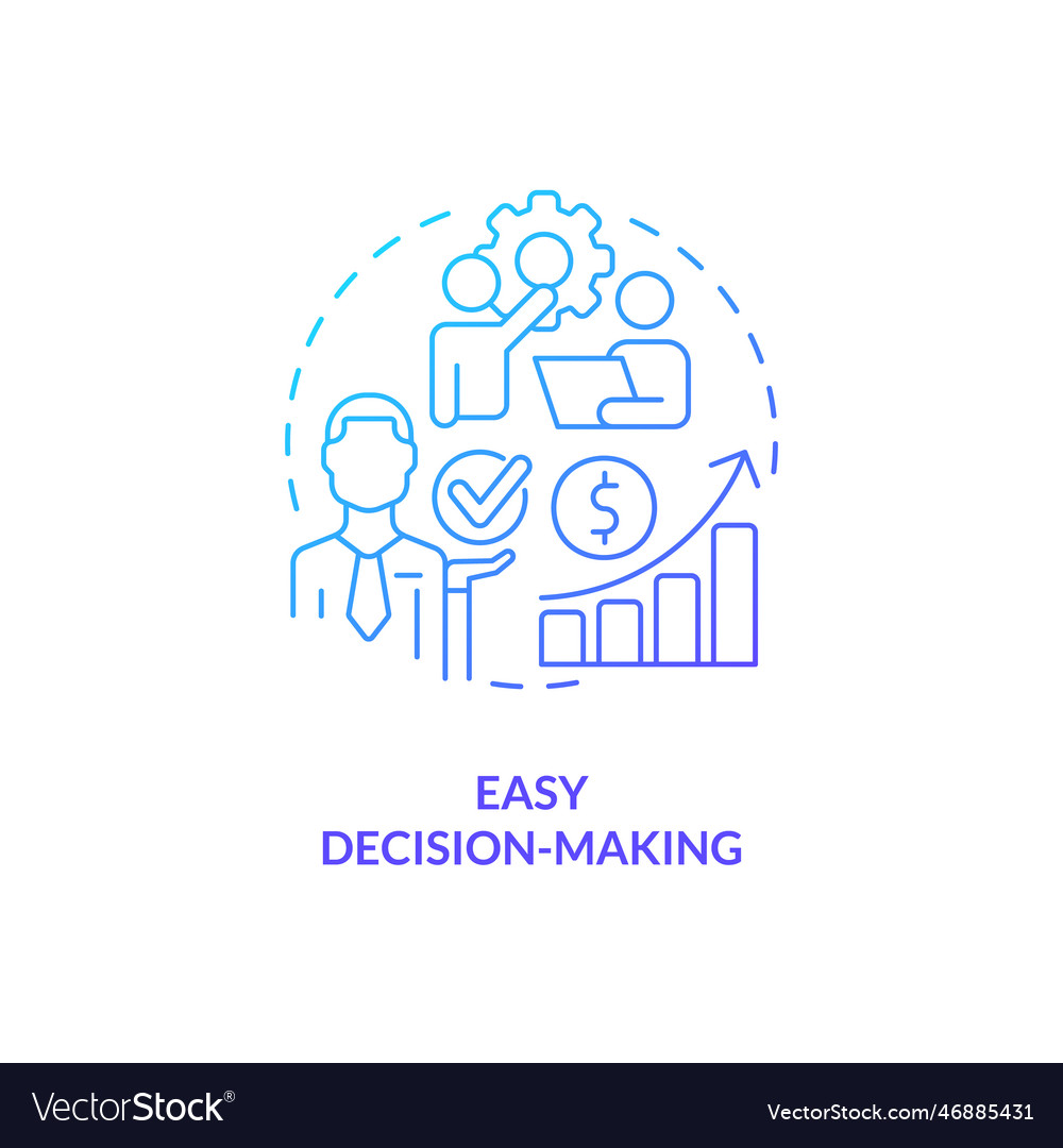 Easy decision-making blue gradient concept icon Vector Image Easy decision-making blue gradient concept icon Vector Image