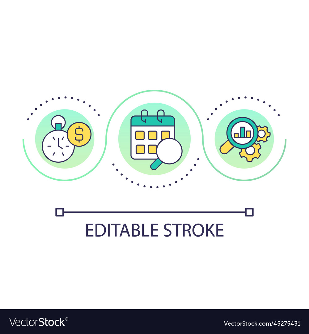 Effective time management loop concept icon Vector Image