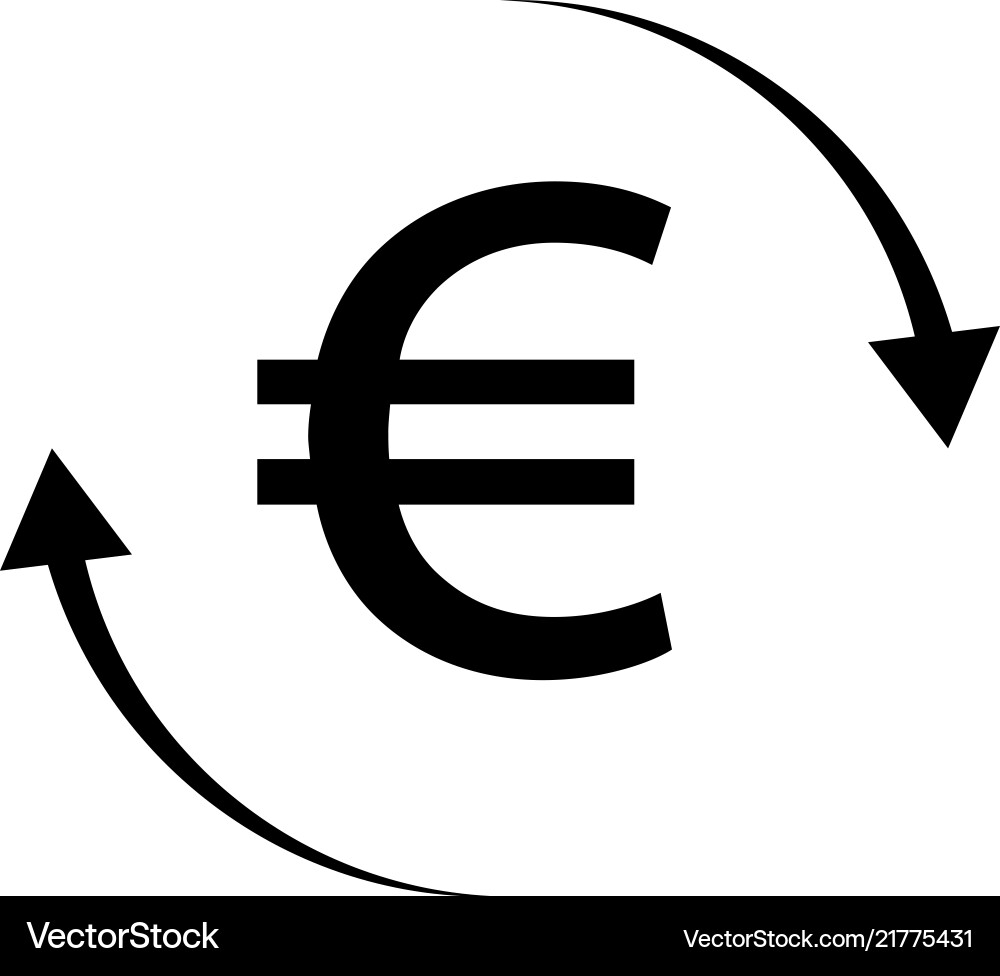 Euro money transfer on white background Royalty Free Vector