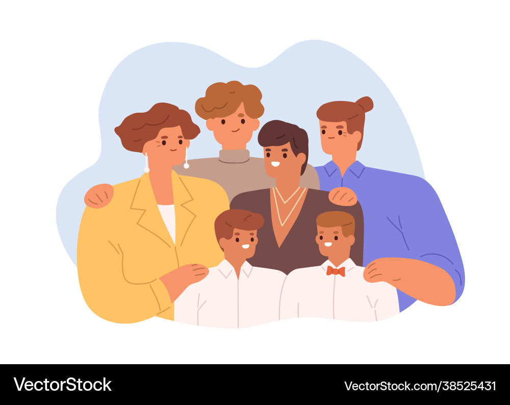 Family portrait different generations happy Vector Image