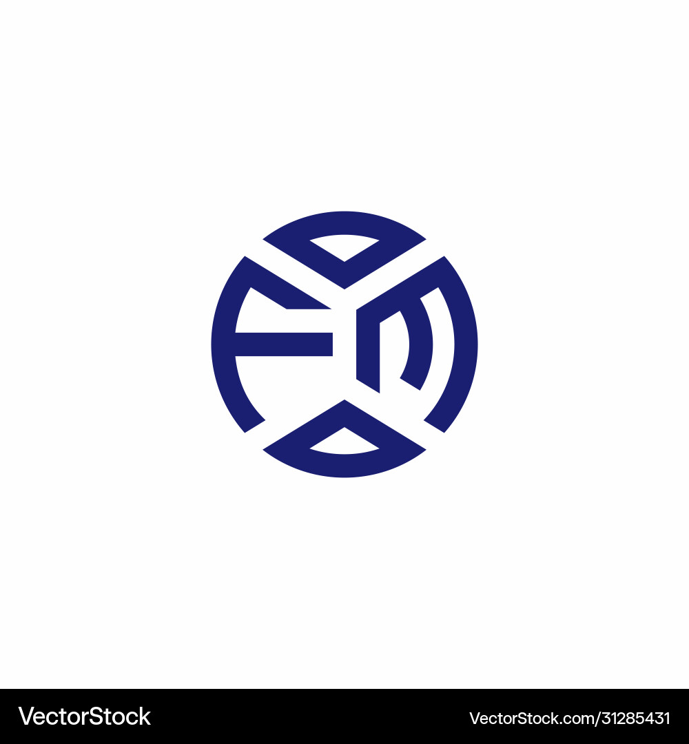 Fm monogram logo with abstract shapes in modern Vector Image