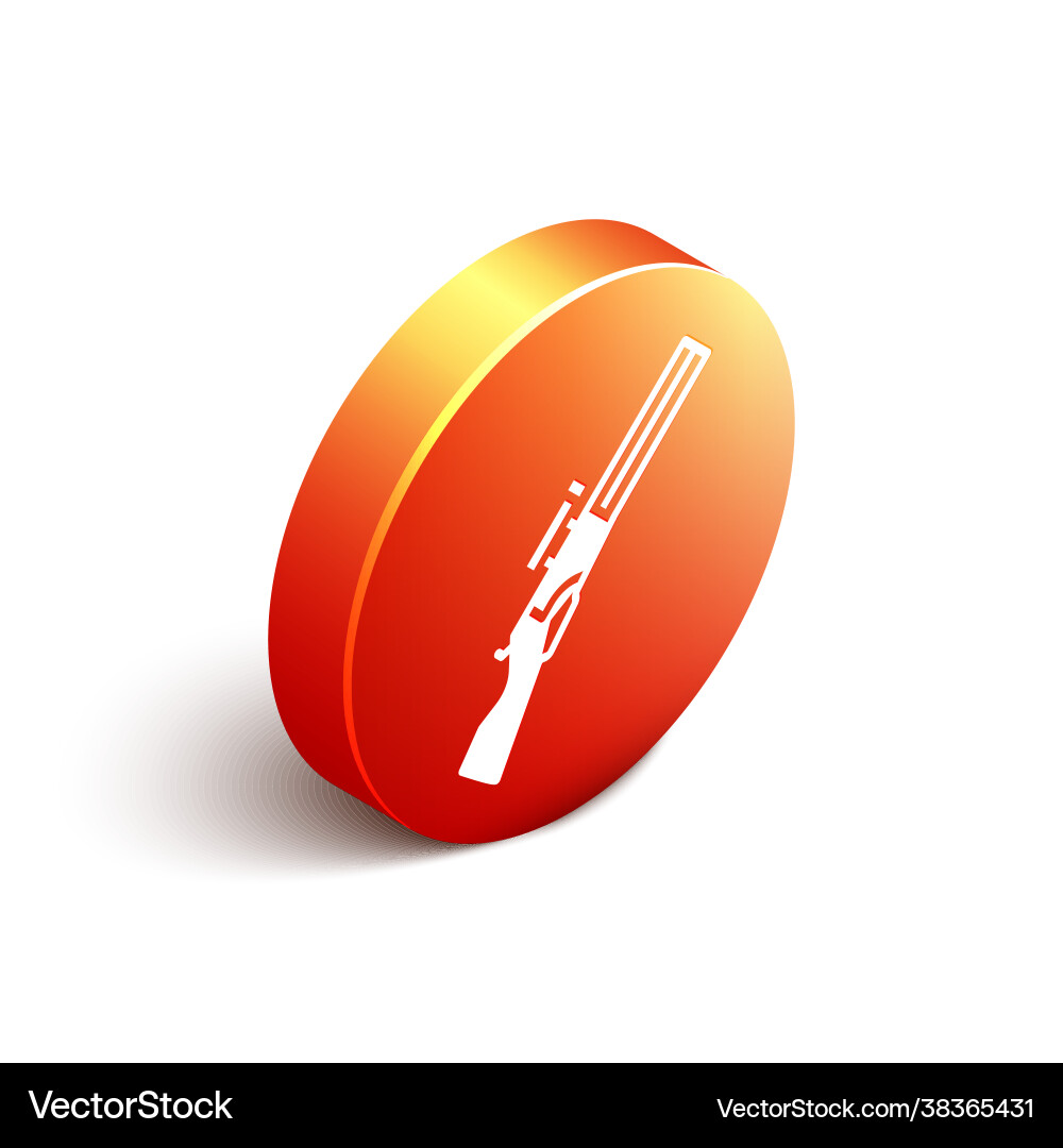 Isometric hunting gun icon isolated on white Vector Image