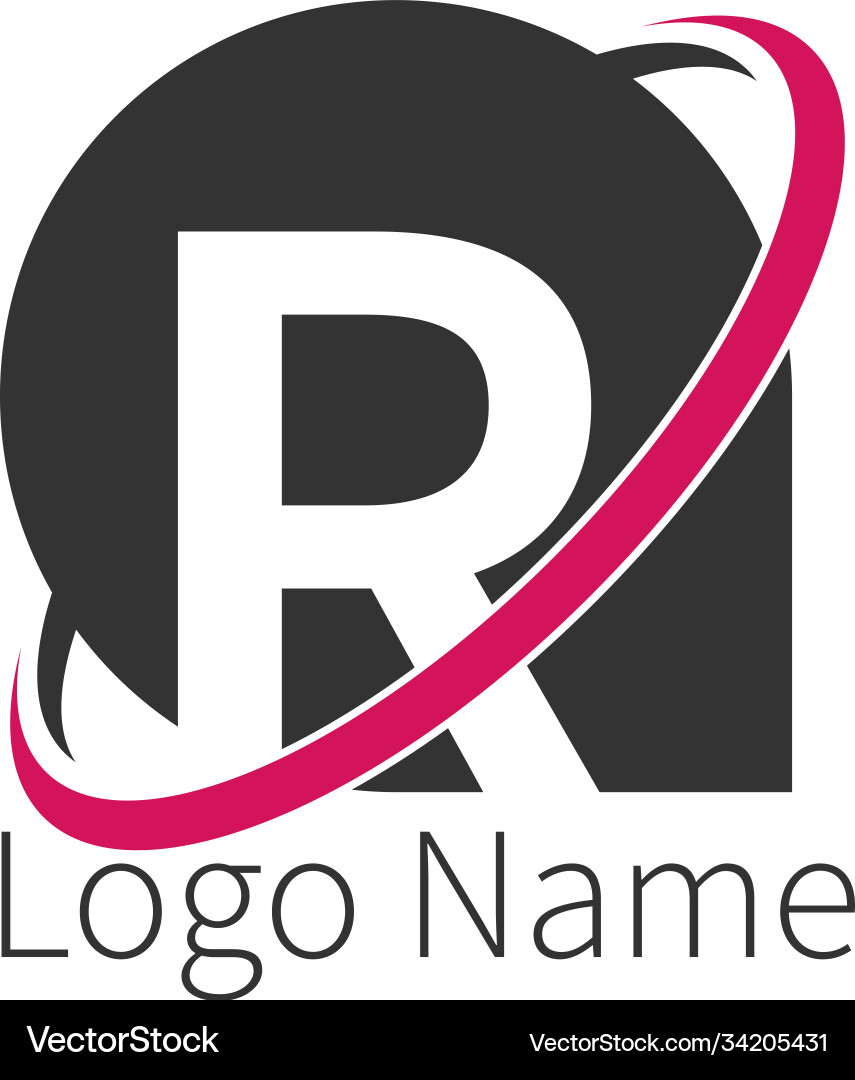 Letter r circle icon logo design icon Royalty Free Vector