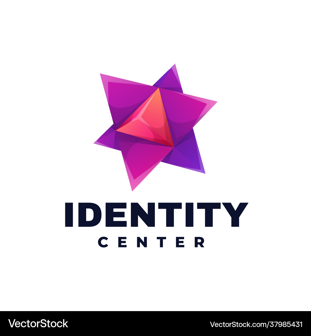 Logo identity center gradient colorful style Vector Image