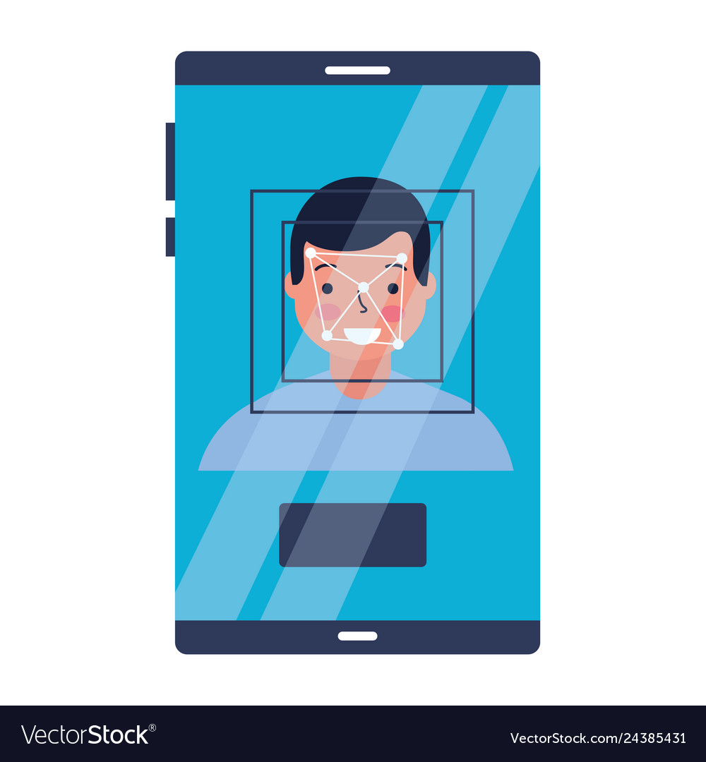 Man face scan biometric digital technology Vector Image Man face scan biometric digital technology Vector Image