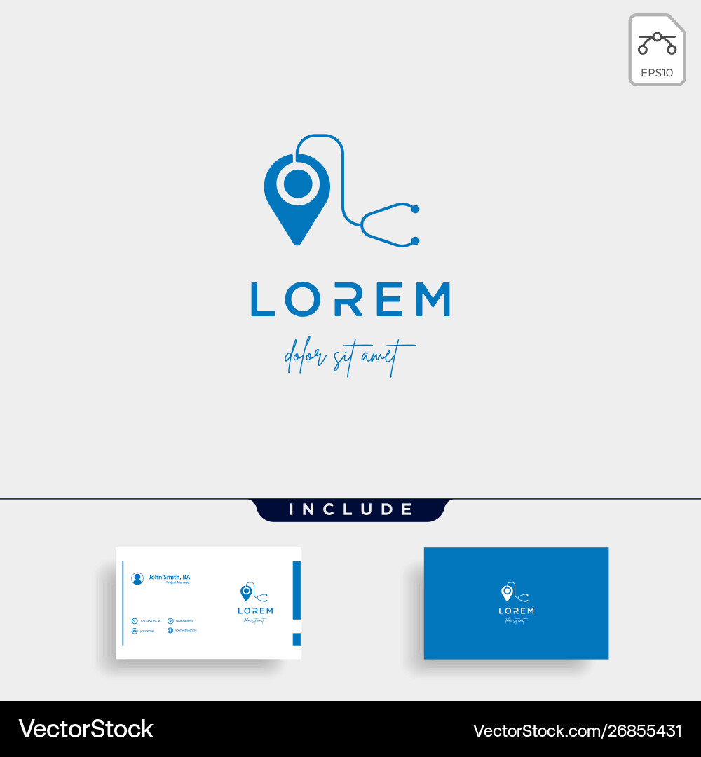 Medical location logo design icon Royalty Free Vector Image