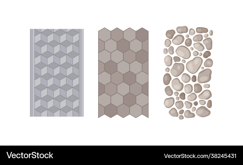 Pebbles and flagstone for pavement garden Vector Image