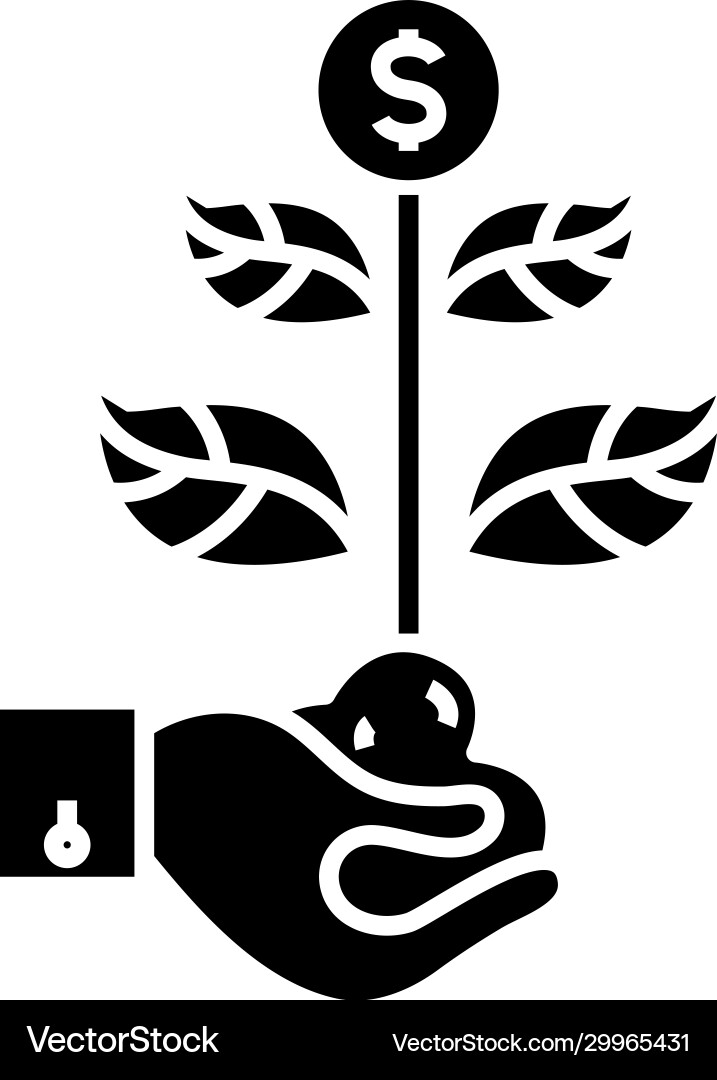 Profit growth black icon concept Royalty Free Vector Image