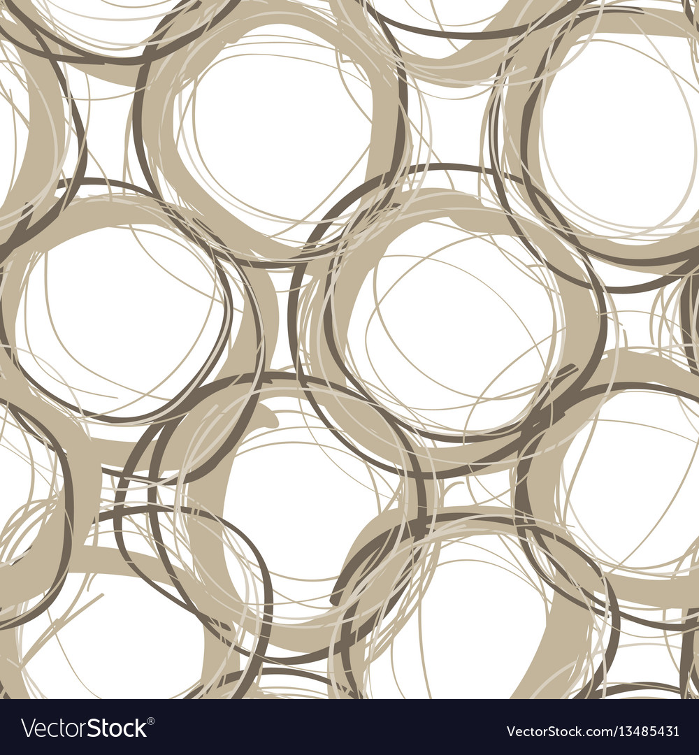 Scribble circles seamless pattern Royalty Free Vector Image