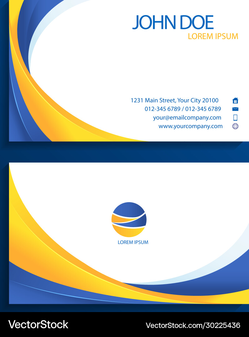 Abstract shapes business card set Royalty Free Vector Image
