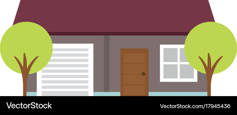 Beautiful house building with trees Royalty Free Vector