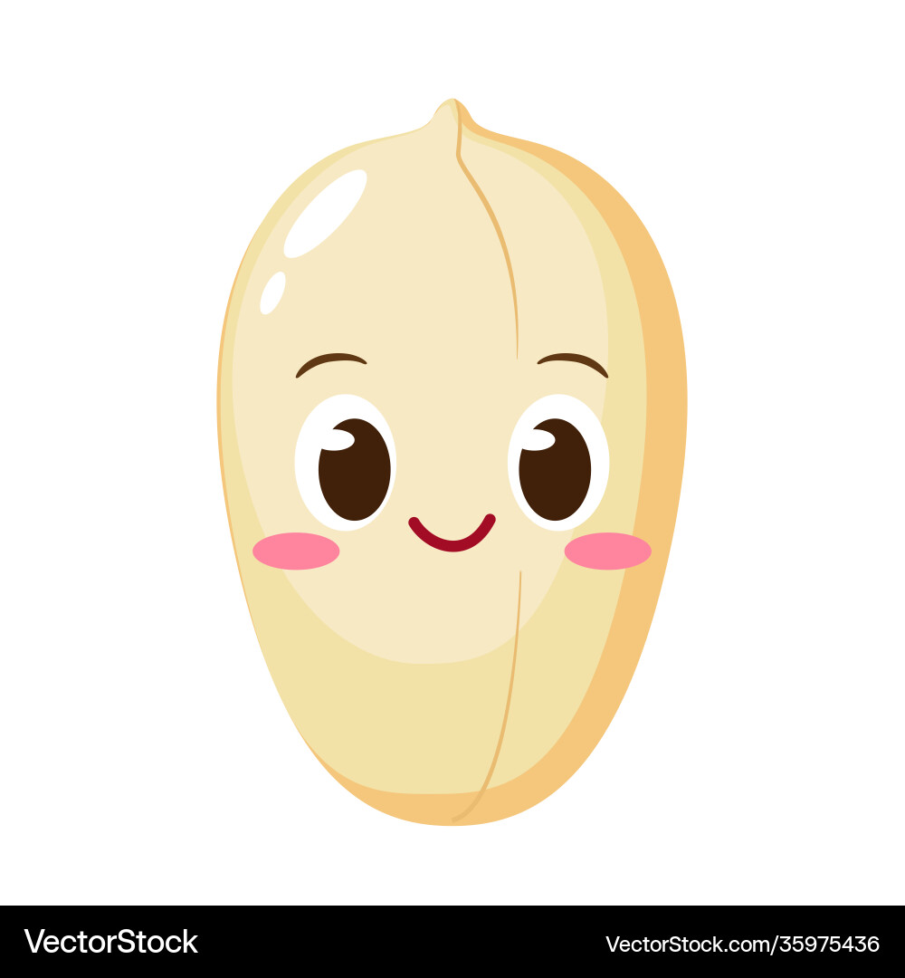 Cute happy cartoon peanut character Royalty Free Vector