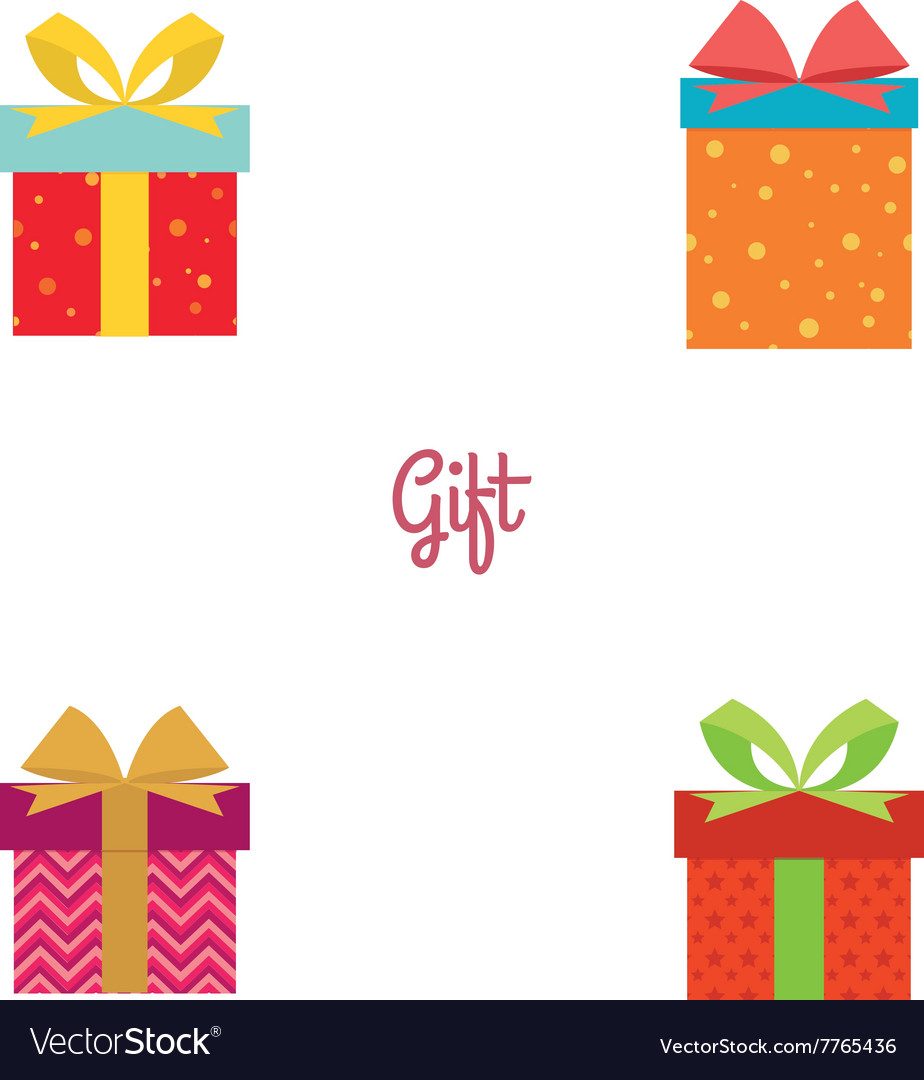 Cute present objects Royalty Free Vector Image
