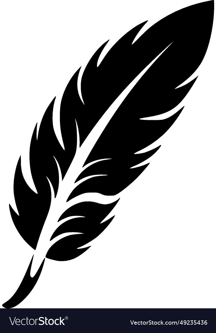 Feather - black and white isolated icon Royalty Free Vector