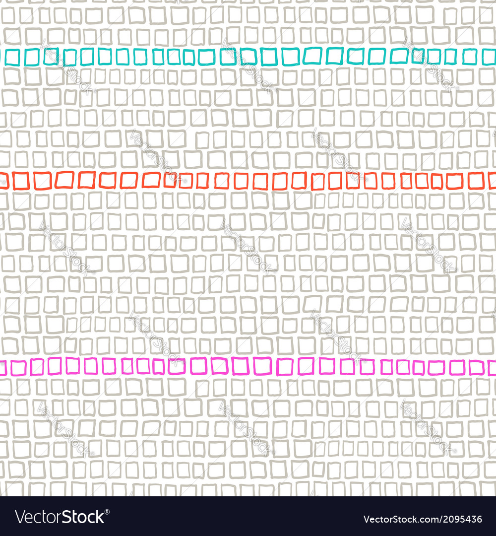 Geometric pattern with small hand drawn squares Vector Image