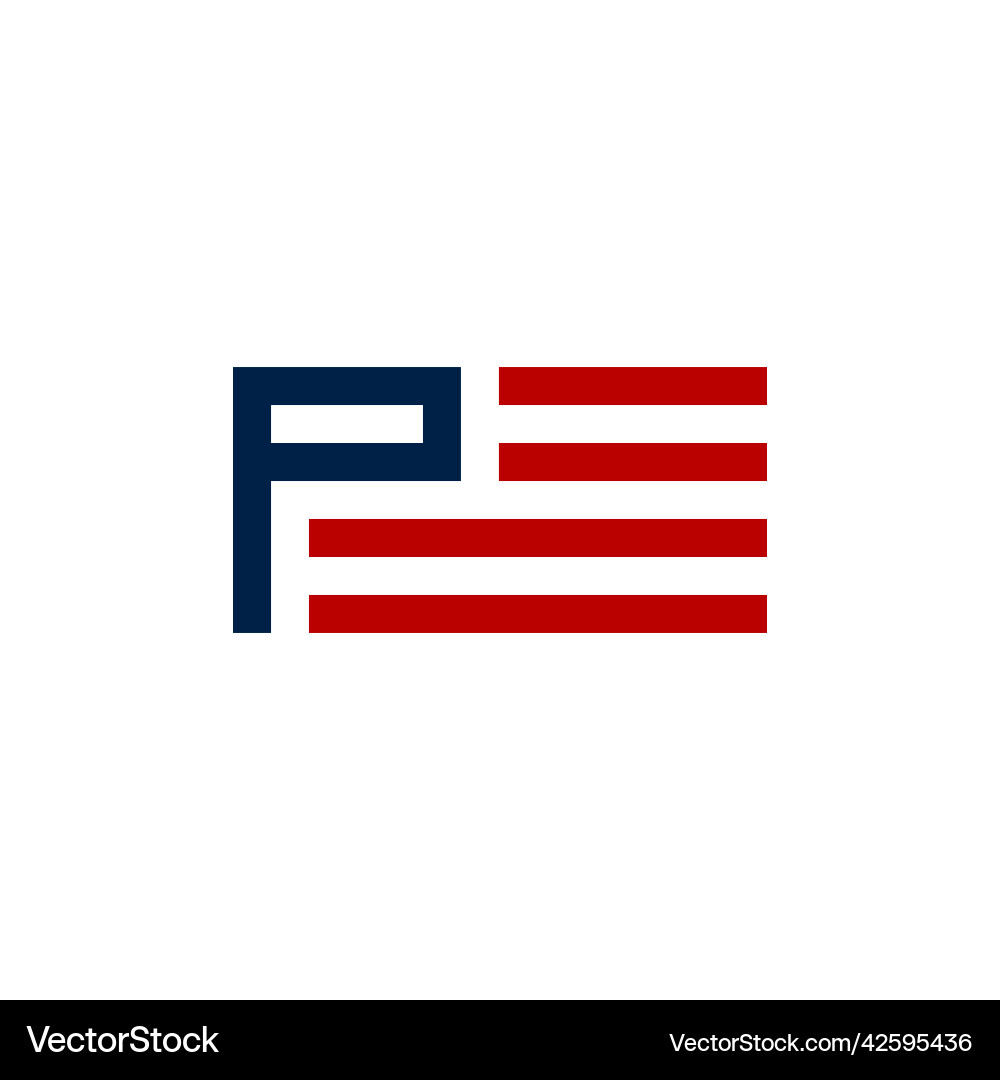 Letter p and flag logo combination Royalty Free Vector Image