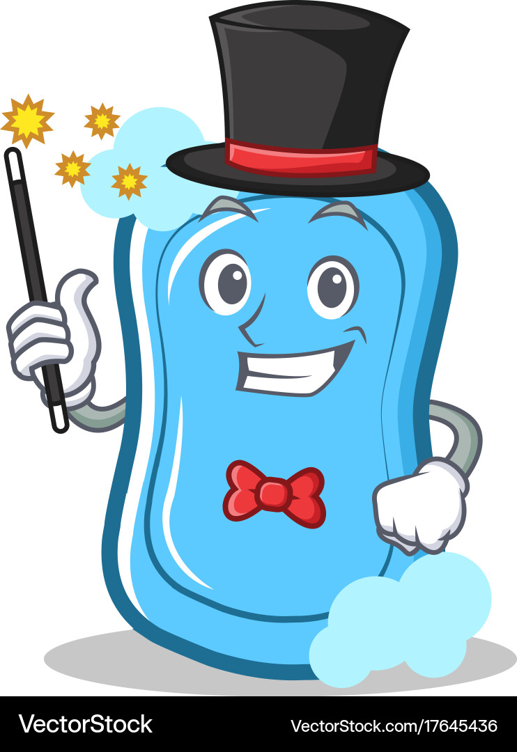Magician blue soap character cartoon Royalty Free Vector