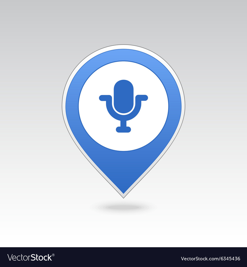 Microphone pin map icon pointer markers Royalty Free Vector
