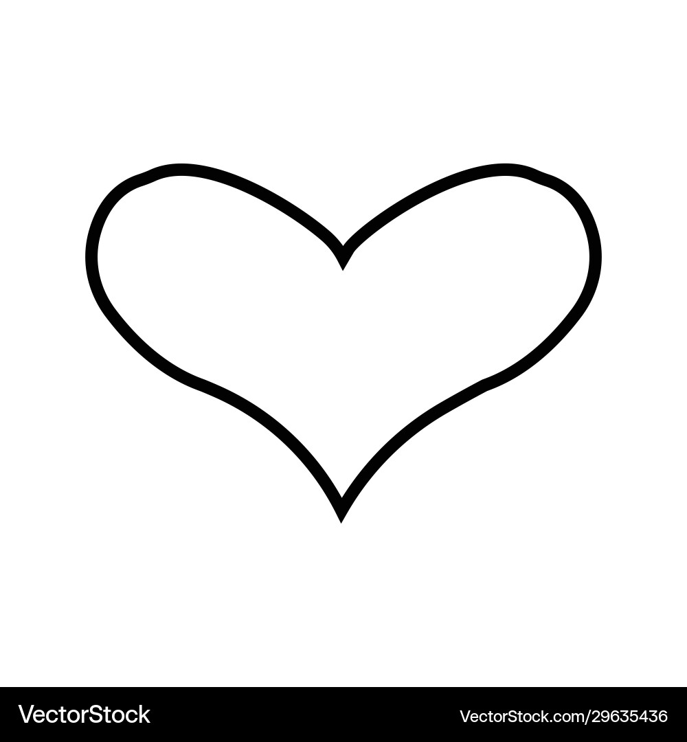 Outline hand drawn heart icon collection Vector Image