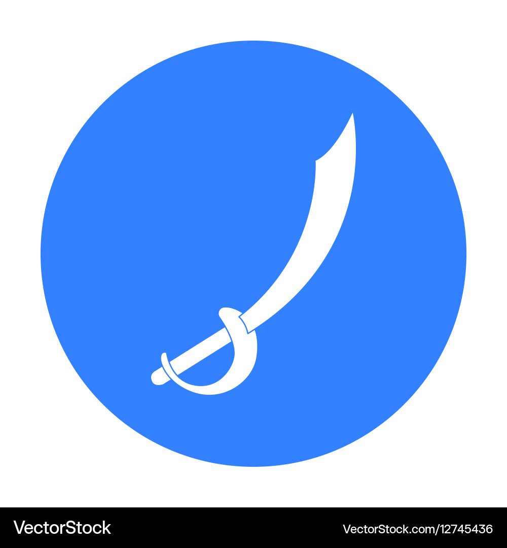 Pirate sabre icon in black style isolated on white