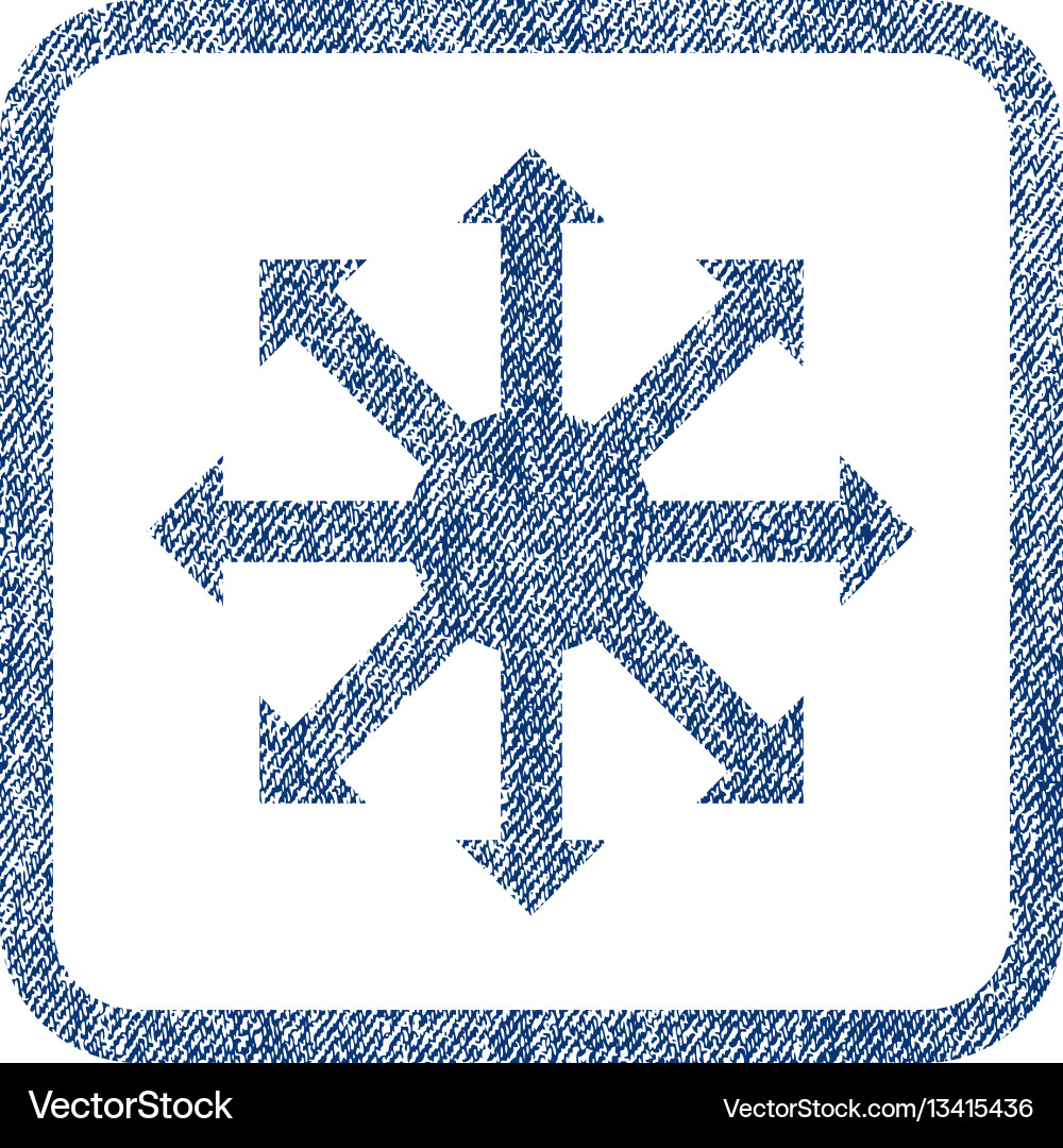 Radial arrows fabric textured icon Royalty Free Vector Image