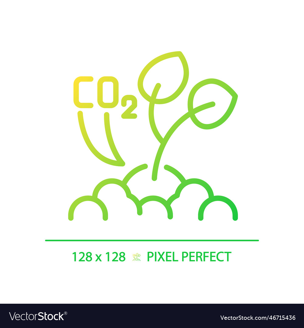Sequestering carbon gradient linear icon Vector Image